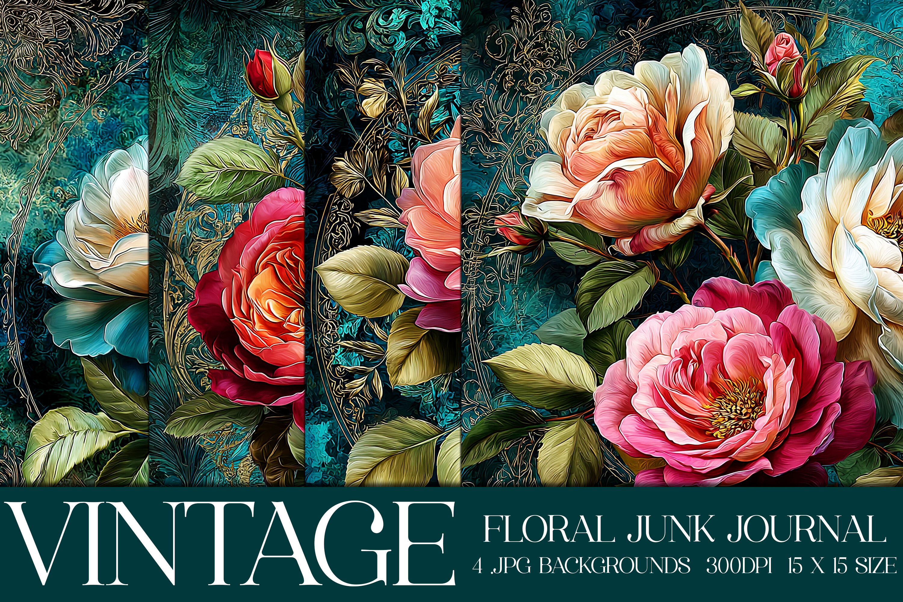 Elegant Floral Backgrounds, S35 Graphic by Designing with Marlo ...
