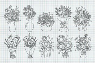 Floral Bouquet Digital Stamp Clipart Graphic by Toster · Creative Fabrica