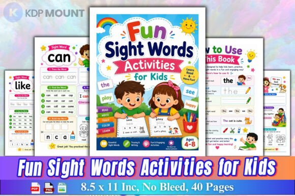 Fun Sight Words Activities for Kids Graphic by KDP Mount · Creative Fabrica