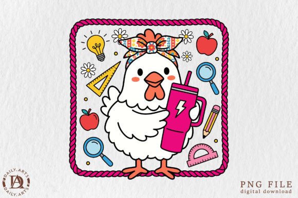 Funny Teacher Chicken PNG Graphic by daily.arts · Creative Fabrica