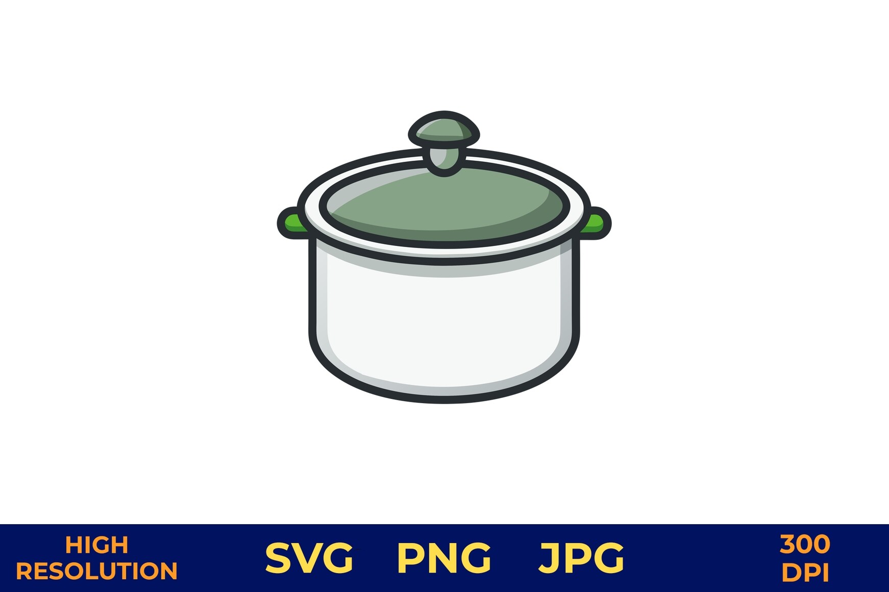 Green Lid Pot Vector Icon for Cooking Graphic by designcrafts ...