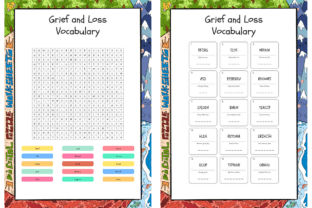 Grief and Loss Vocabulary Word Search Pu Graphic by lapiiin art ...