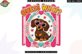 Guess What Girly Puppy Patchwork PNG Graphic by Vintage Expert ...