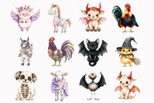 Halloween Farm Animal Clipart Graphic by Design Market · Creative Fabrica