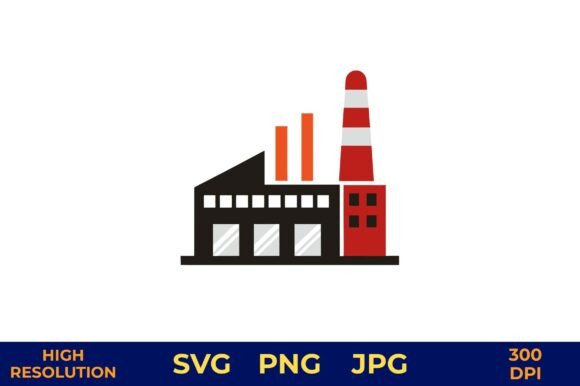 Industrial Factory Vector Design Graphic by designcrafts · Creative Fabrica