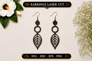 Leaf Wood Earrings Laser Cut SVG File · Creative Fabrica