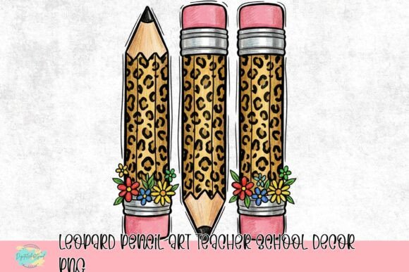 Leopard Pencil Art Teacher School Decor PNG Graphic by DigitalArtGood ...