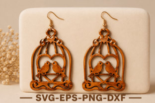 Love Birds Earrings SVG · Creative Fabrica