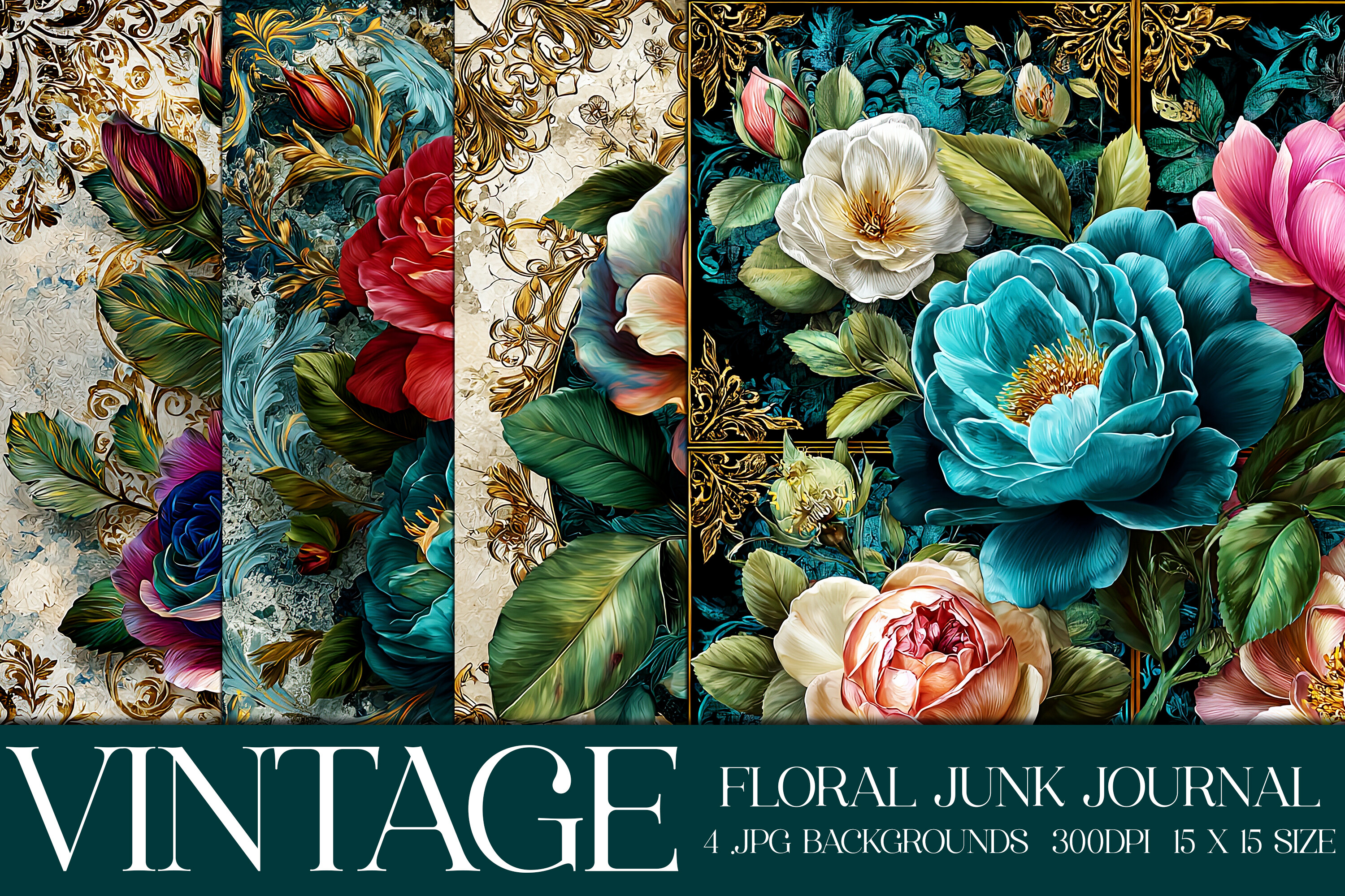 Luxury Floral Flowers Backgrounds, S42 Graphic by Designing with Marlo ...
