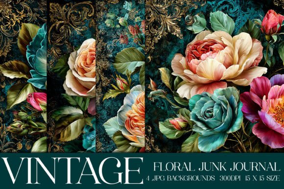 Elegant Floral Backgrounds, S22 Graphic by Designing with Marlo ...