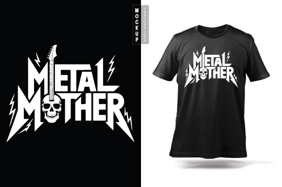 Metal Mother Skull Guitar Lightning Rock Graphic by adibrahman_bd ...