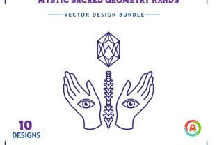 Mystic Sacred Geometry Hands SVG Bundle Graphic by aurnobnandy ...