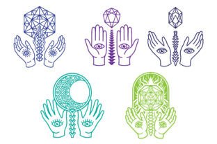 Mystic Sacred Geometry Hands SVG Bundle Graphic by aurnobnandy ...