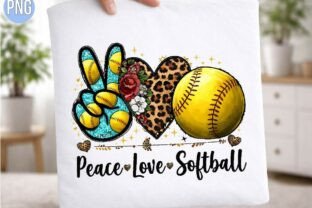 Peace Love Softball Leopard Flower PNG Graphic by Lazy Cow · Creative ...