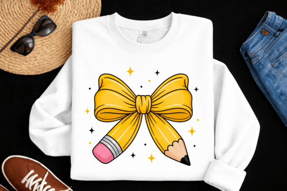 Pencil Bow PNG, Back to School Clipart Graphic by Design Wave ...