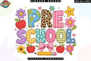 Pre School Cute Patchwork PNG Graphic by Vintage Expert · Creative Fabrica