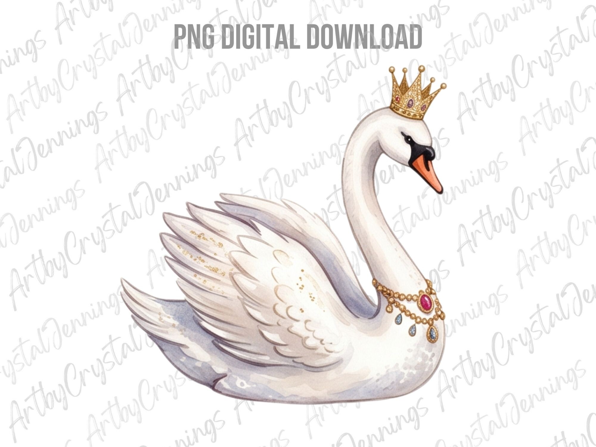 Princess Swan Royal Crown PNG Graphic by ArtbyCrystalJennings ...