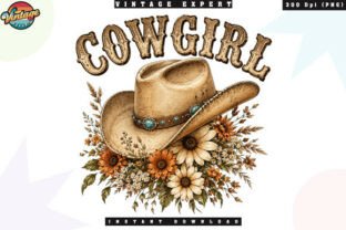 Rustic Cowgirl Floral Patchwork PNG Graphic by Vintage Expert ...