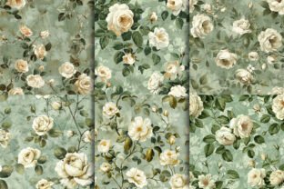 Sage Green Vintage Floral Rose Pattern Graphic by Precision Patterns ...