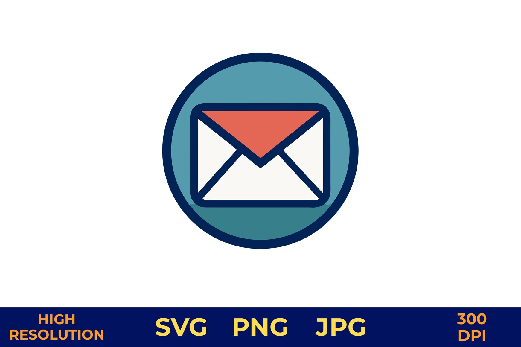 Simple Email Icon in Vibrant Teal Circle Graphic by designcrafts ...