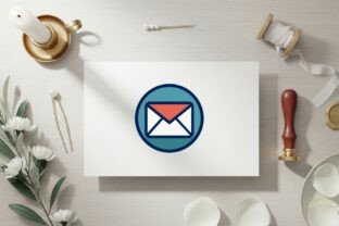 Simple Email Icon in Vibrant Teal Circle Graphic by designcrafts ...