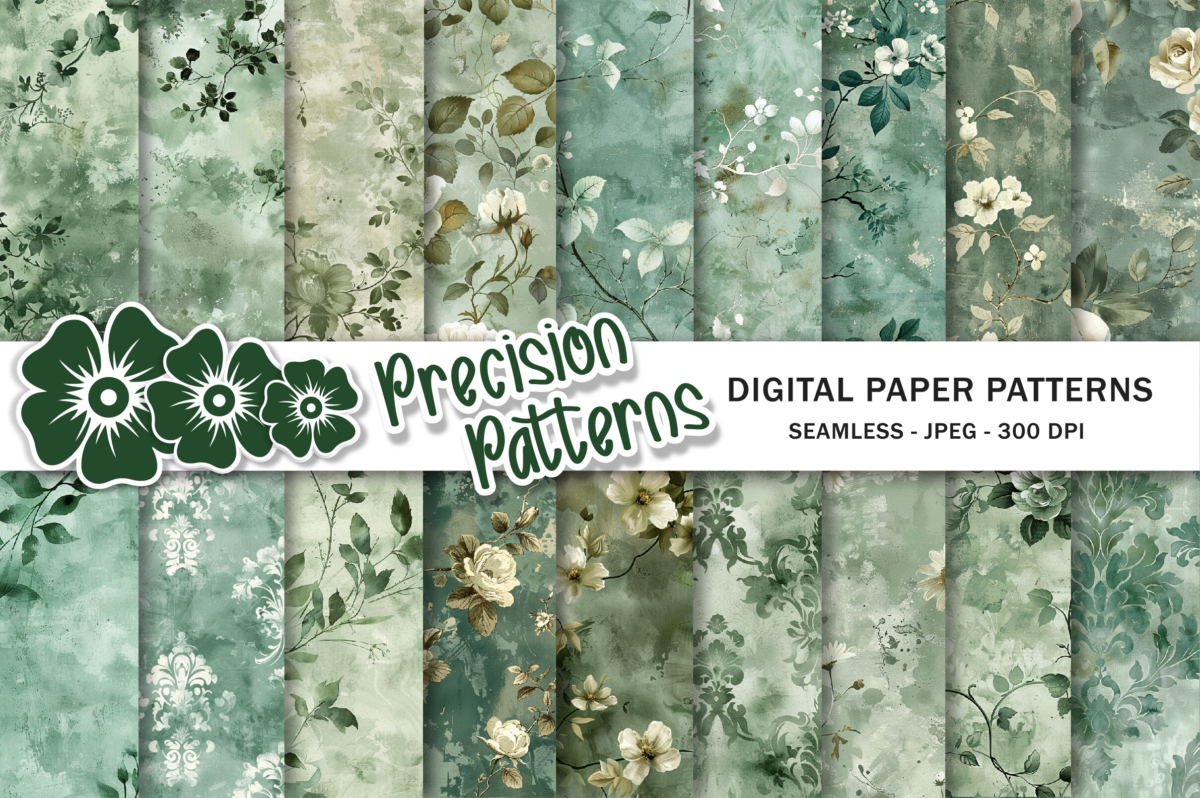 Soft Sage Grunge Texture Digital Pattern Graphic by Precision Patterns ...