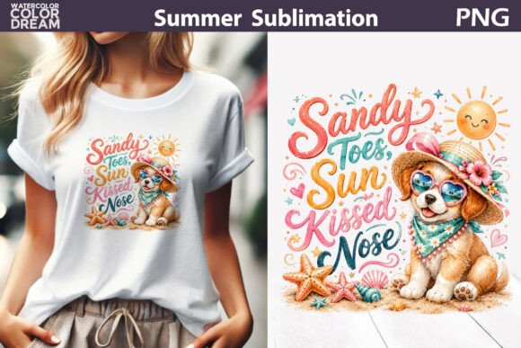 Summer Cute Dog Illustration Graphic by WatercolorColorDream · Creative ...