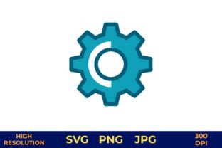Turquoise Gear Icon Vector Design Graphic by designcrafts · Creative ...
