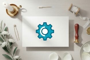 Turquoise Gear Icon Vector Design Graphic by designcrafts · Creative ...