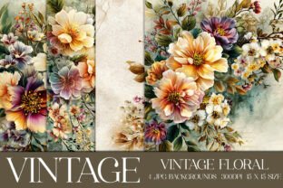 Vintage Floral Backgrounds, S10 Graphic by Designing with Marlo ...