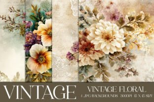 Vintage Floral Backgrounds, S8 Graphic by Designing with Marlo ...
