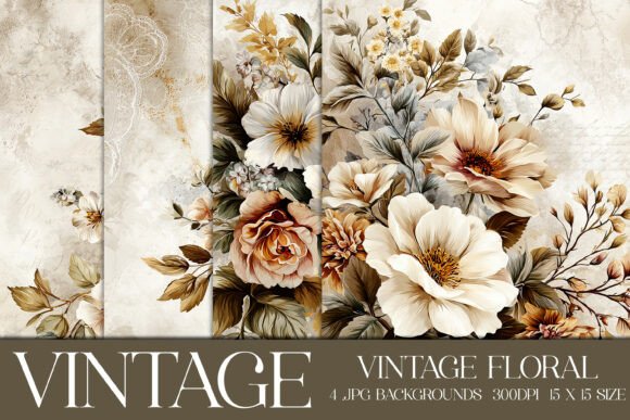 Elegant Floral Backgrounds, S38 Graphic by Designing with Marlo ...