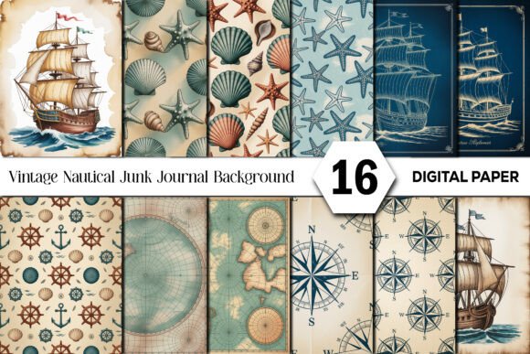 Vintage Junk Journal Ephemera Background Graphic by Design Studio 45 ...