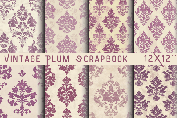 Vintage Plum Scrapbook Paper Graphic by DigiArt · Creative Fabrica