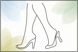 Walking in High Heel Line Art Graphic by T-Shirt Biz · Creative Fabrica