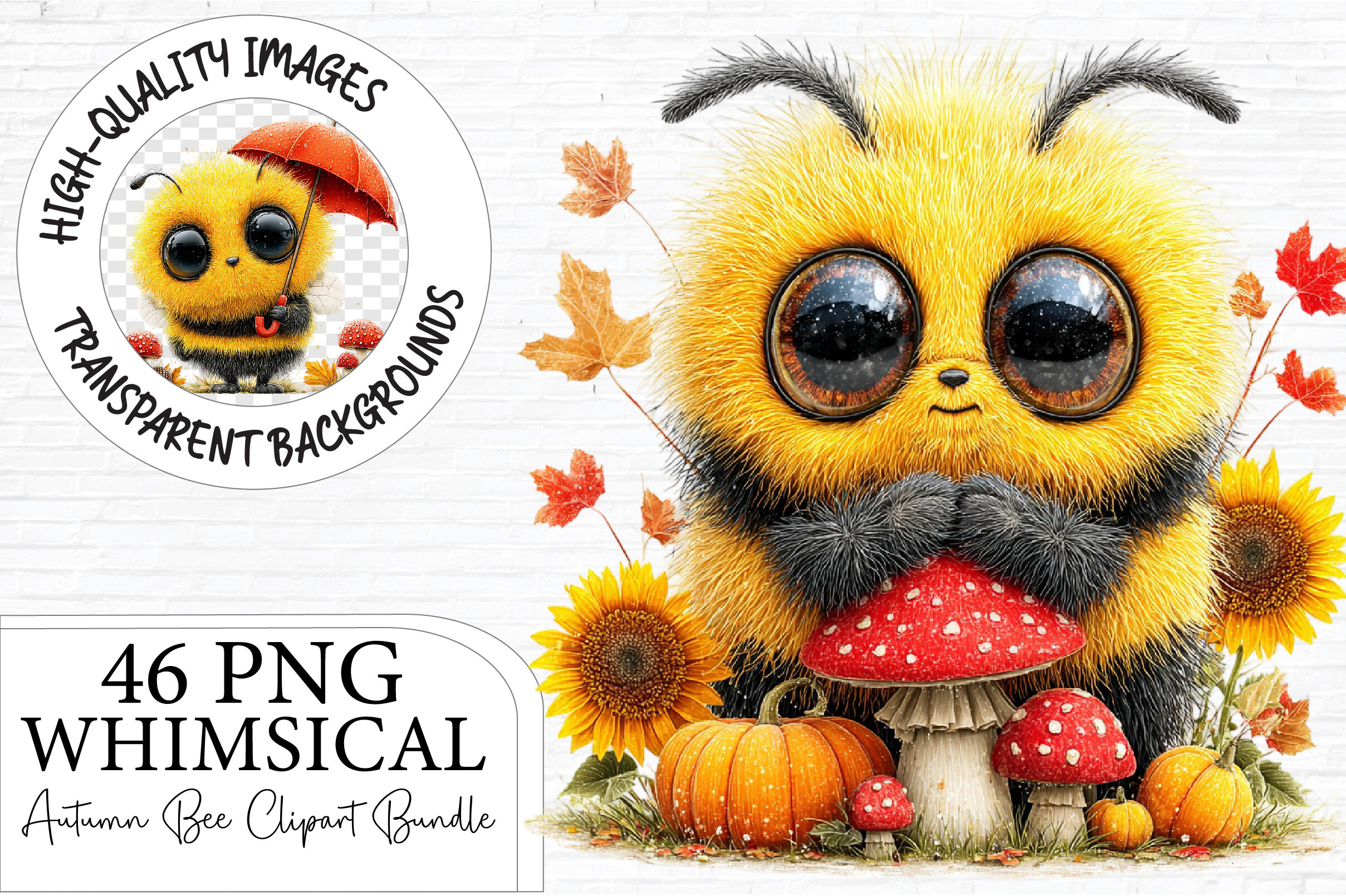 Whimsical Autumn Bee PNG Clipart Graphic by Artoya · Creative Fabrica