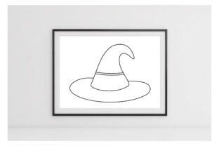 Witch Hat Line Art Graphic by T-Shirt Biz · Creative Fabrica