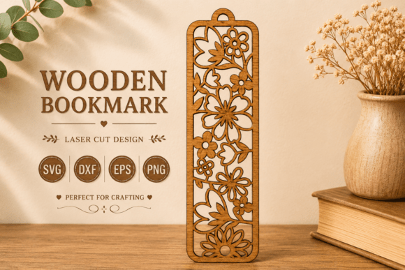 Floral Bookmark Laser Cut SVG · Creative Fabrica