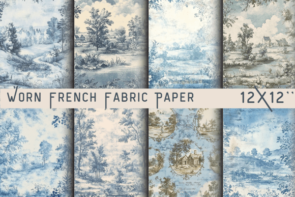 Worn French Fabric Paper Graphic by DigiArt · Creative Fabrica