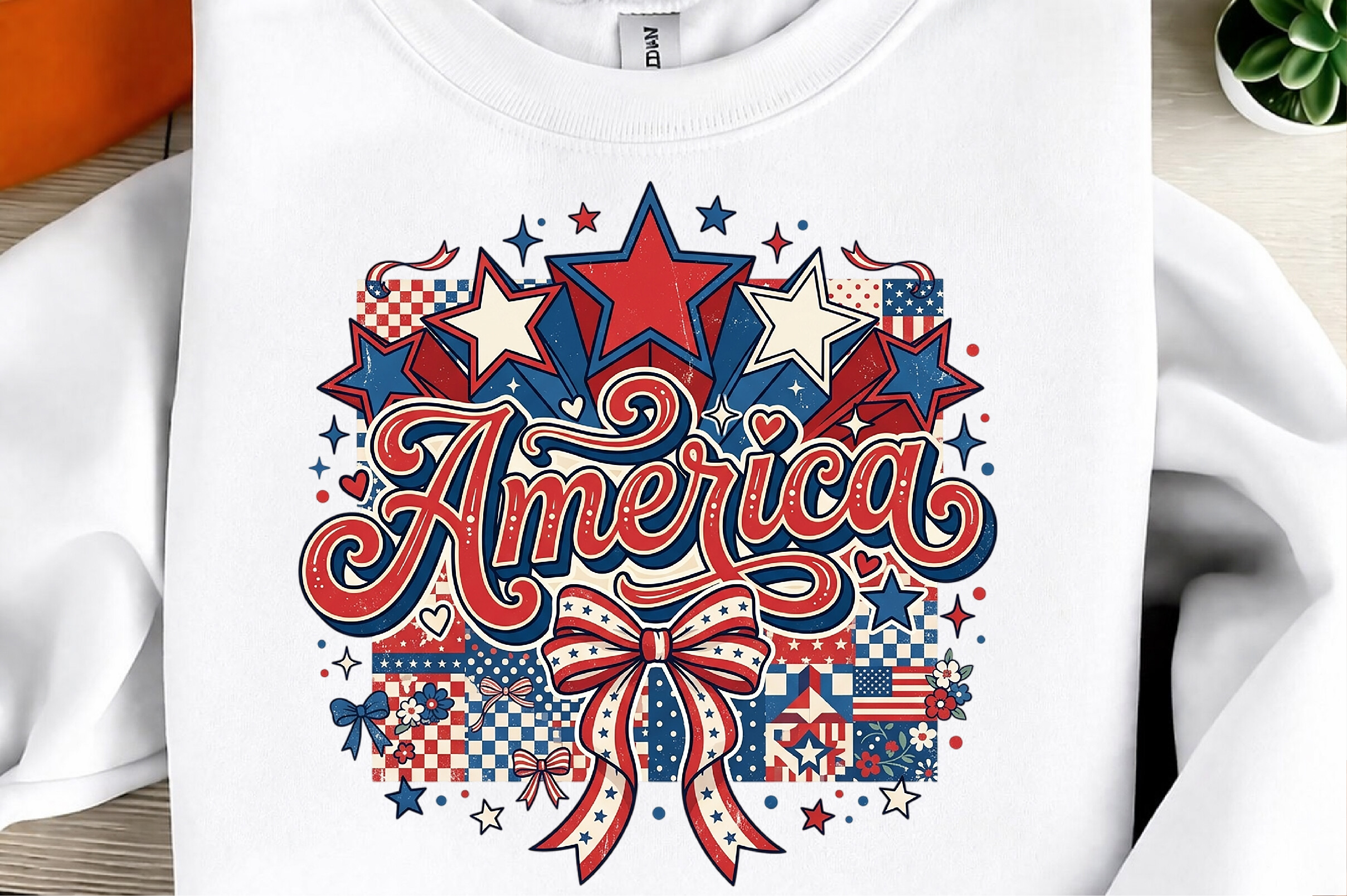 America PNG, Patriotic Red Blue Stars Bo Graphic by GatewayDesign ...