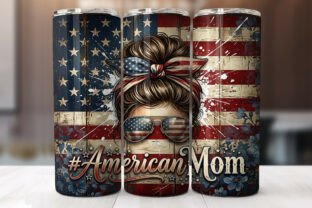American Mom 20 Oz Tumbler Wrap PNG Graphic by Begum Creation ...