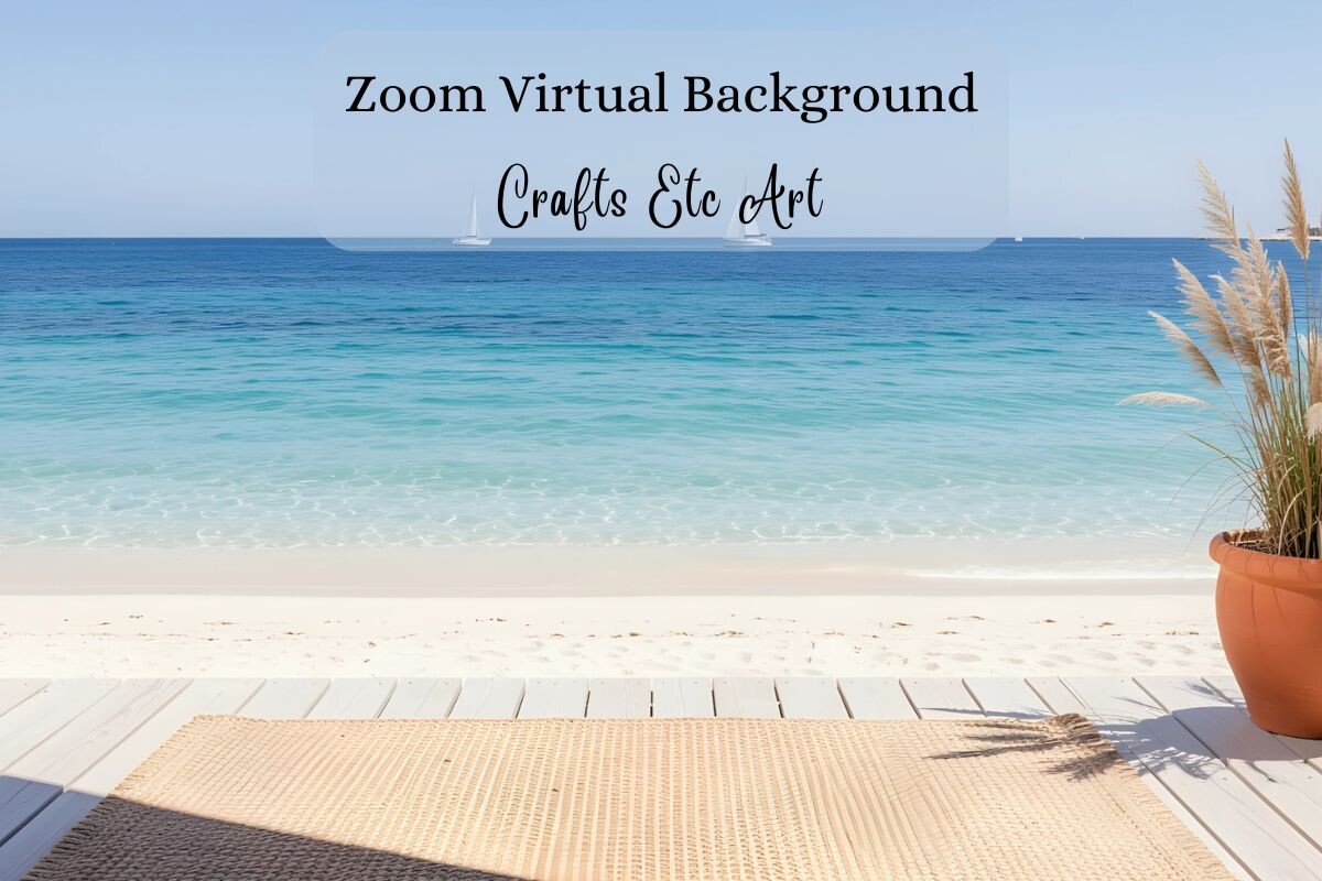 Beach Escape Zoom Background Graphic by Crafts Etc Art · Creative Fabrica