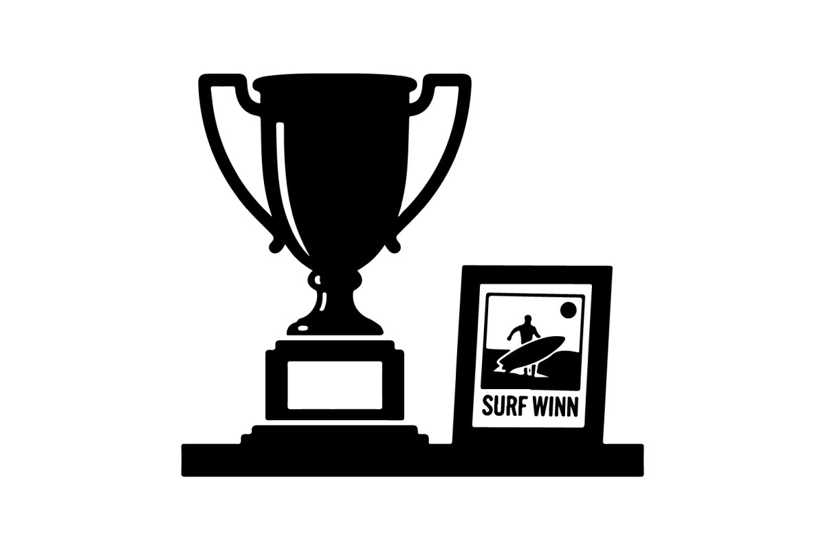 Black and White Line Art Trophy with Sur Graphic by sctchcreations ...