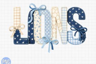 Blue Denim Patchwork Lions PNG Graphic by Emma Studio · Creative Fabrica