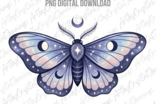 Celestial Moth Whimsical PNG Graphic by ArtbyCrystalJennings · Creative ...