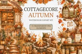 Cottagecore Autumn Watercolor Clipart Graphic by Movens Design ...