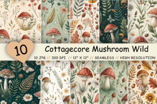 Cottagecore Mushroom Wildflower Paper Graphic by Florid Printables ...