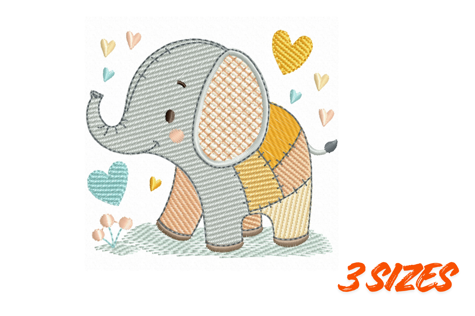 Cute Elephant Embroidery Design Art · Creative Fabrica