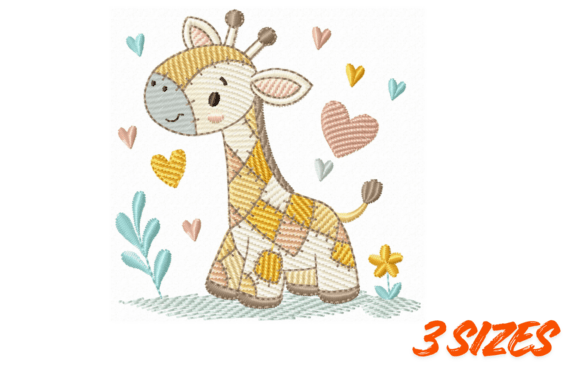 Cute Giraffe Embroidery Nursery Art · Creative Fabrica