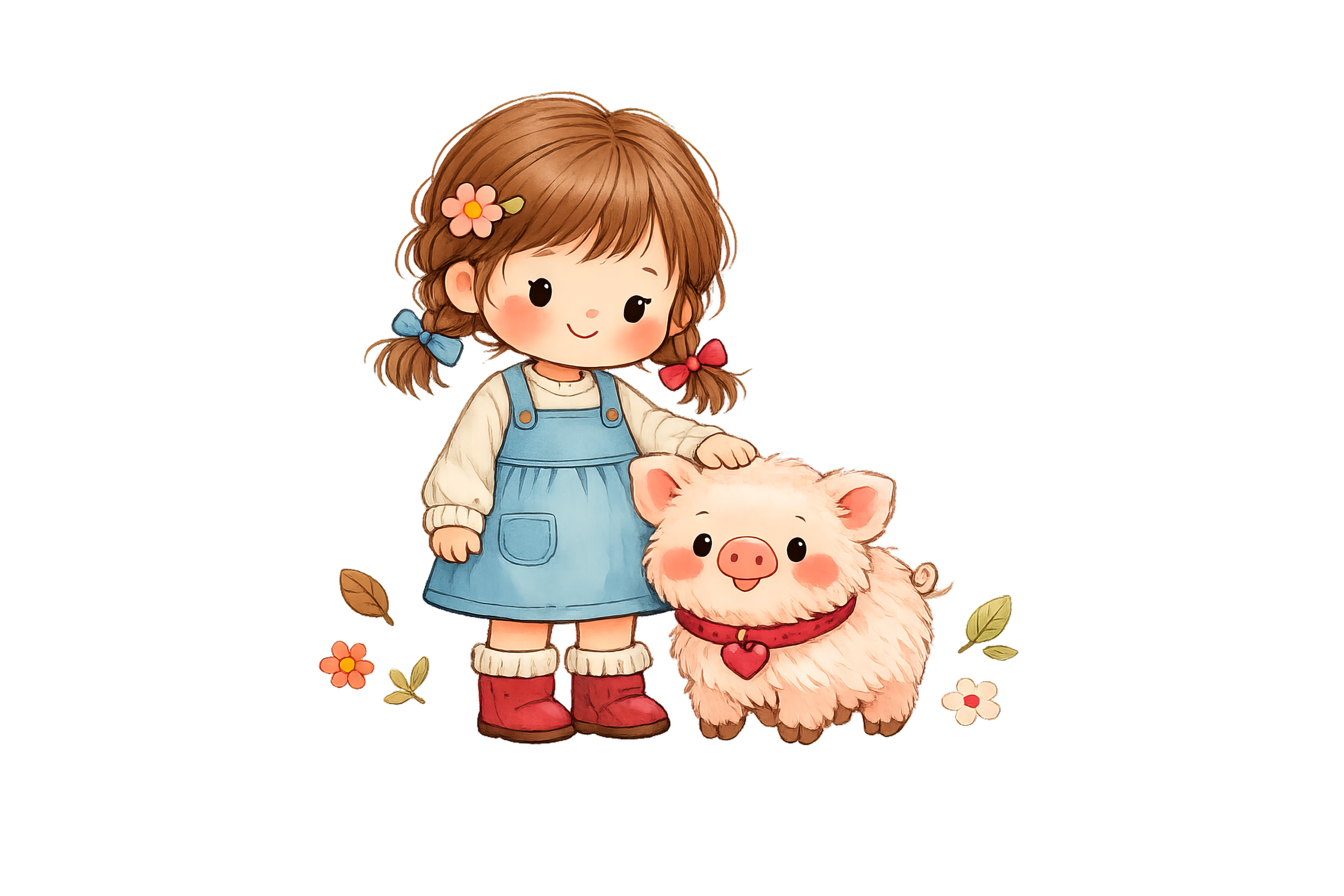 Cute Girl Piglet Farm Clipart Graphic by dogstar4535 · Creative Fabrica